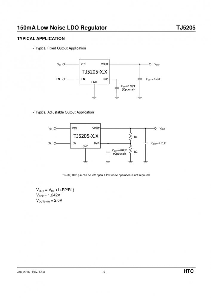 TJ5205 datasheet page 5