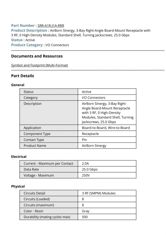 SRR-A1R-J1A-RRR technical document page 1