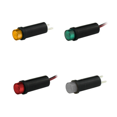 LED Panel Mount Indicator Amber .290″ Hi-Hat 12V Straight Leads for sale