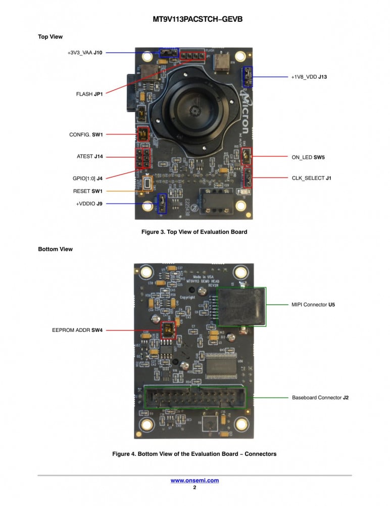 MT9V113 evaluation board block diagram