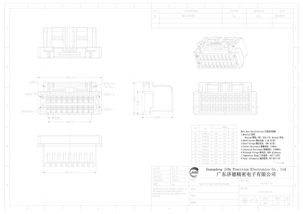 JIDC 951-0817-125 drawing page 1