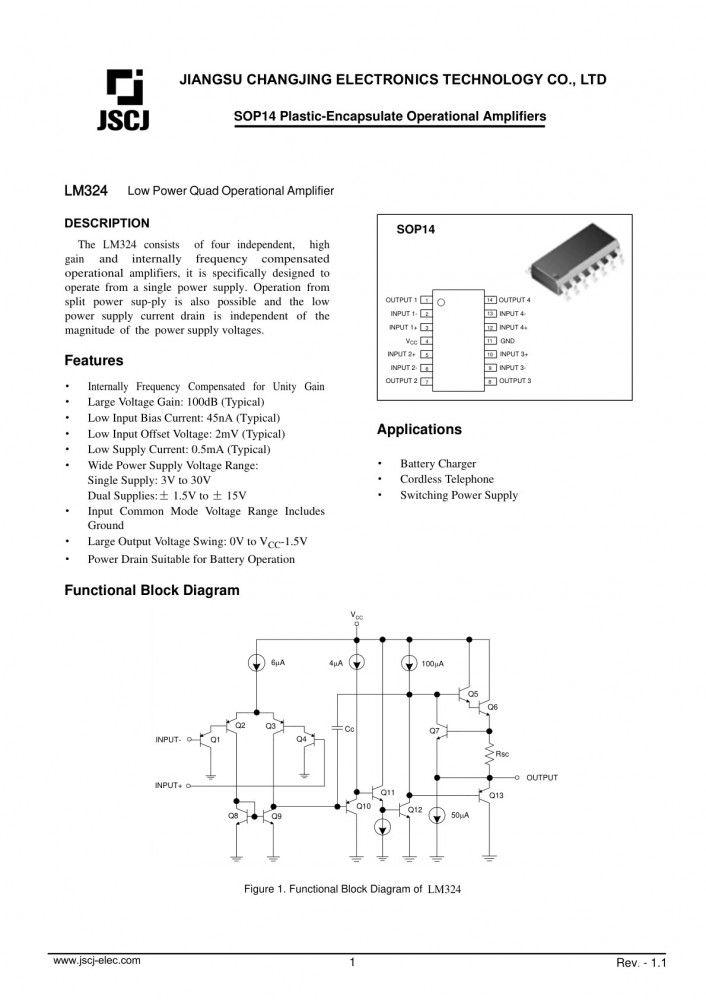 JSCJ LM324 datasheet page 1