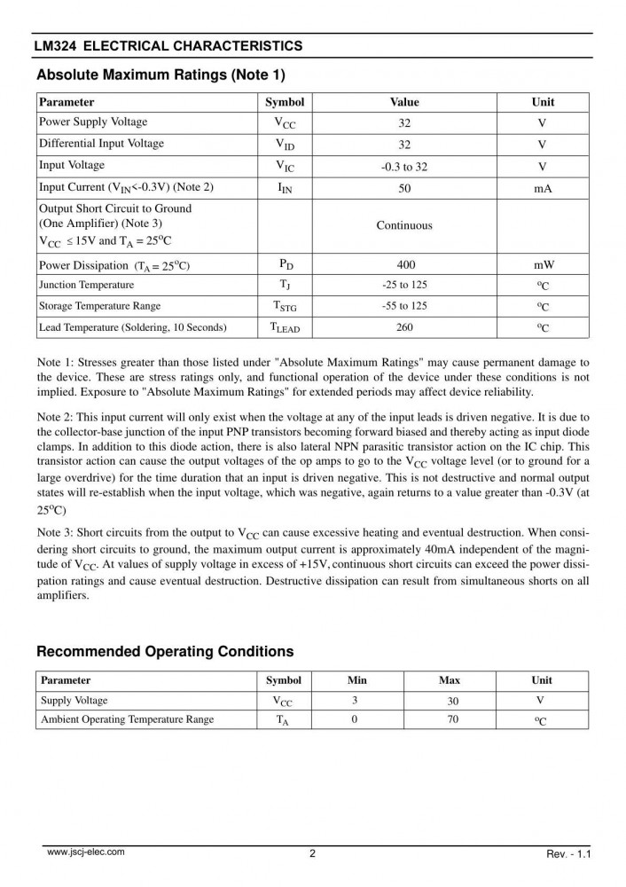 JSCJ LM324 datasheet page 2