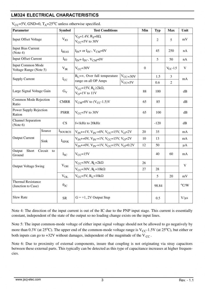 JSCJ LM324 datasheet page 3