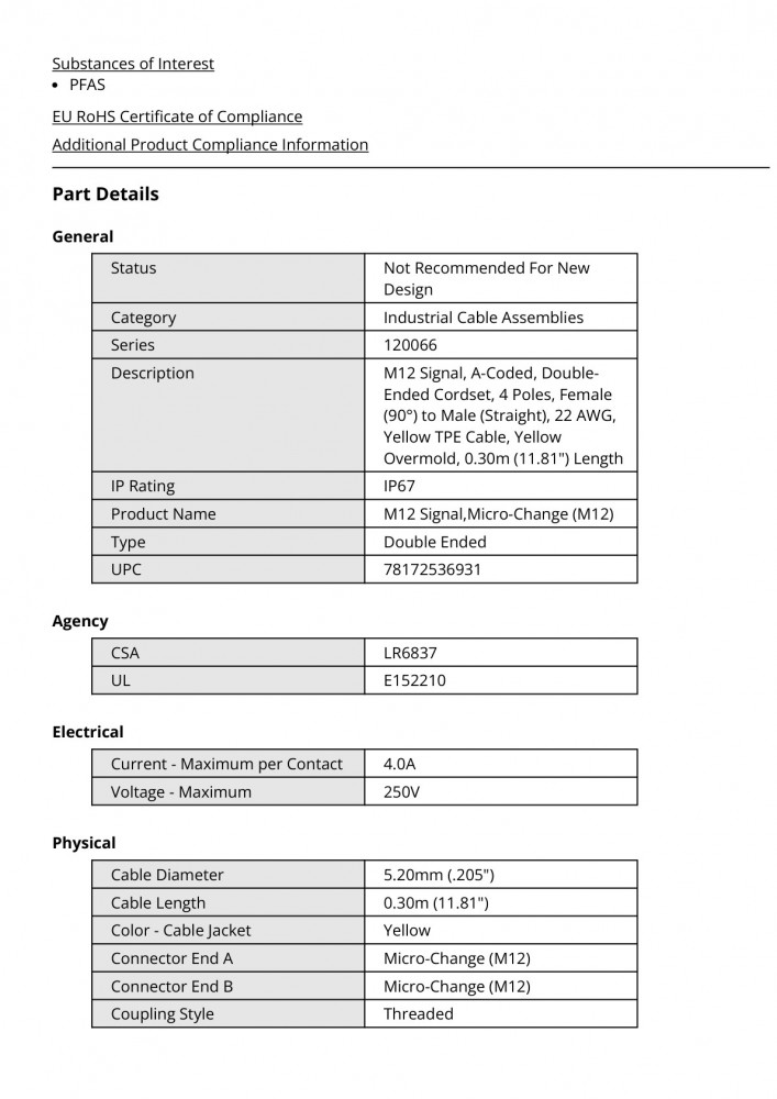 Molex customer drawing, page 2