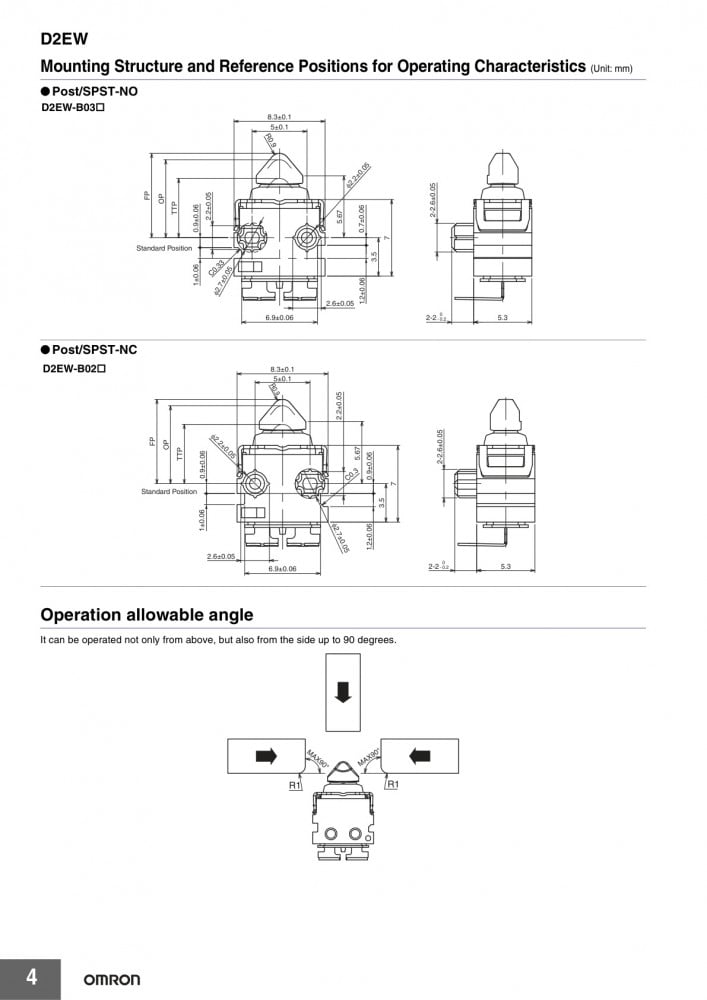 OMRON D2EW datasheet page 4