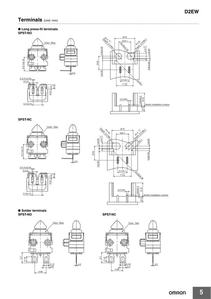 OMRON D2EW datasheet page 5