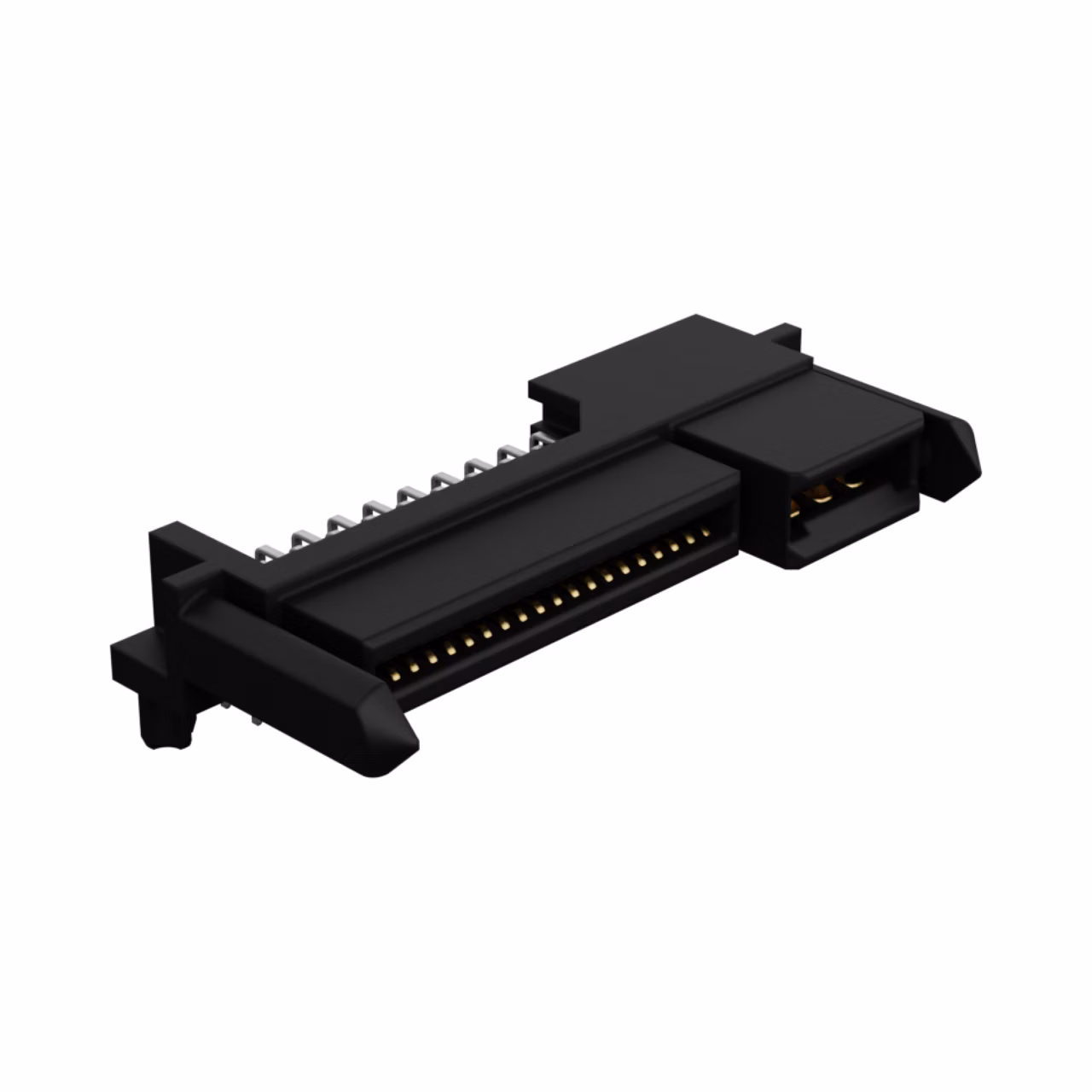 EXTreme LPHPower Receptacle Header, Right-Angle, 2 Power Contacts, 40 Signal Contacts, Select Gold (Au) Plating, for 1.57mm Thick PC Board, with Guide Posts and Press-fit Plastic Pegs for sale