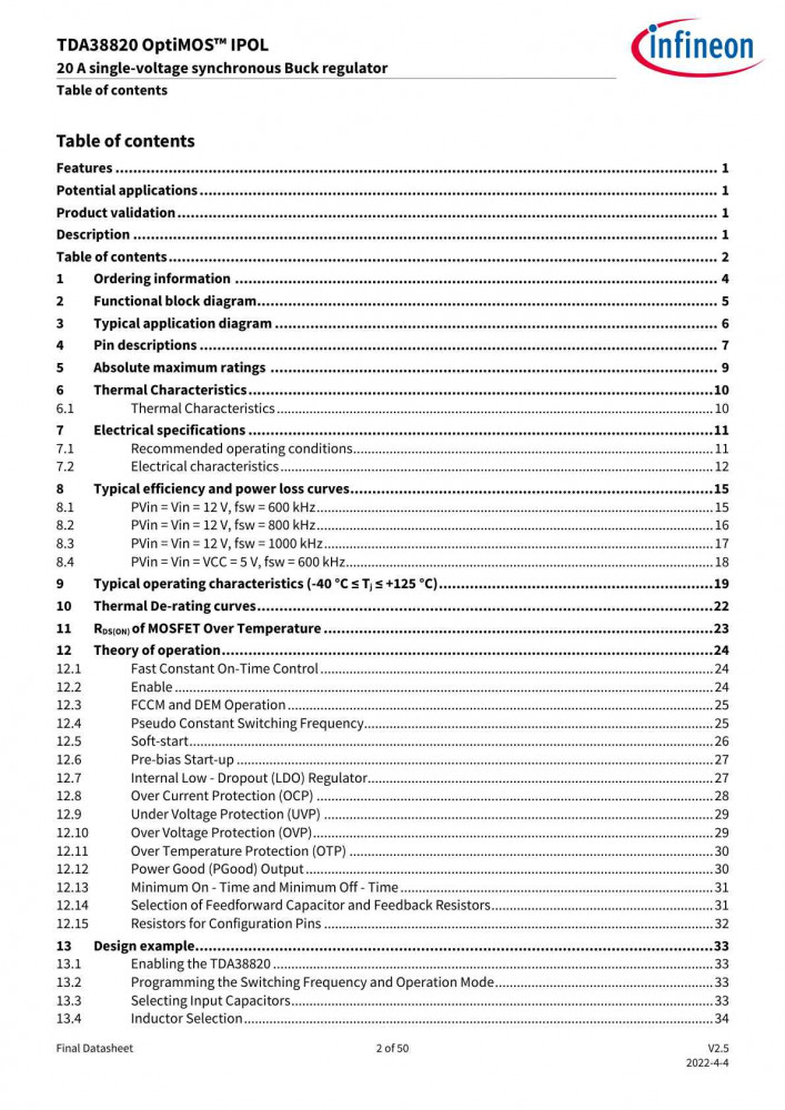 TDA38820AUMA1 datasheet page 2