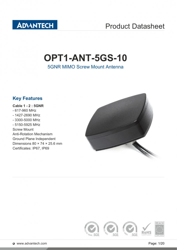 OPT1-ANT-5GS-10 datasheet page 1