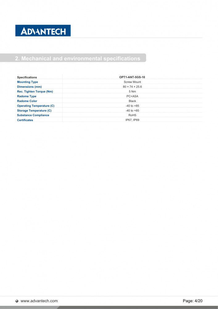 OPT1-ANT-5GS-10 datasheet page 4