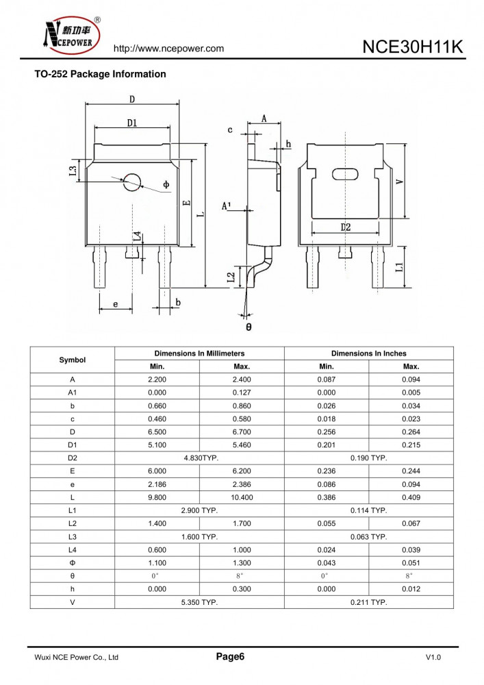 NCE30H11K datasheet page 6