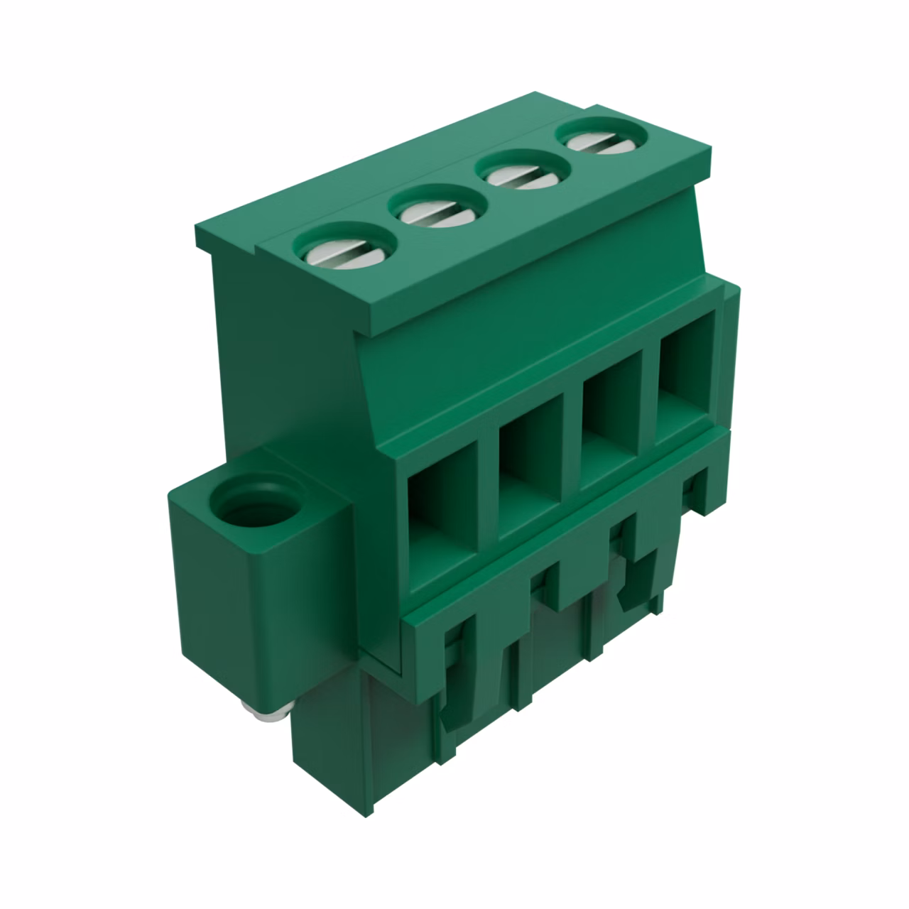 5.00mm Pitch Eurostyle Vertical Plug, with Retention Screws and Standard  Imprinting, Front Wire Entry, Green Housing, 4 Circuits for sale
