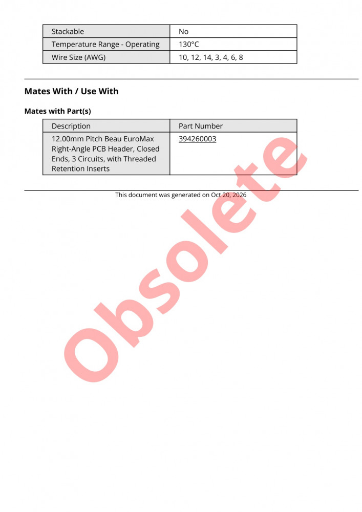 Product document page 3 for MOLEX 394220003
