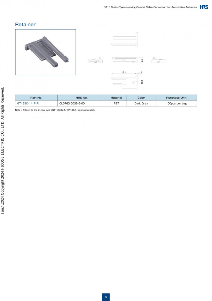 HRS GT13 Series document page 9