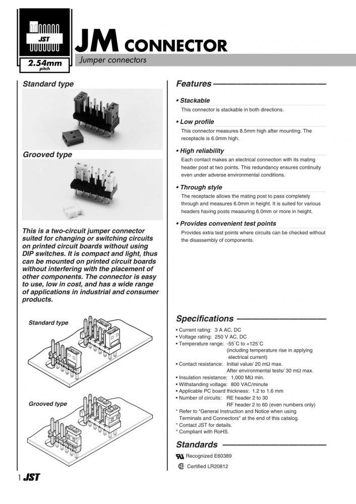 JST jumper connector documentation page 1