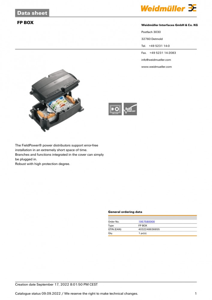 WEIDMULLER 1957580000 document page 1