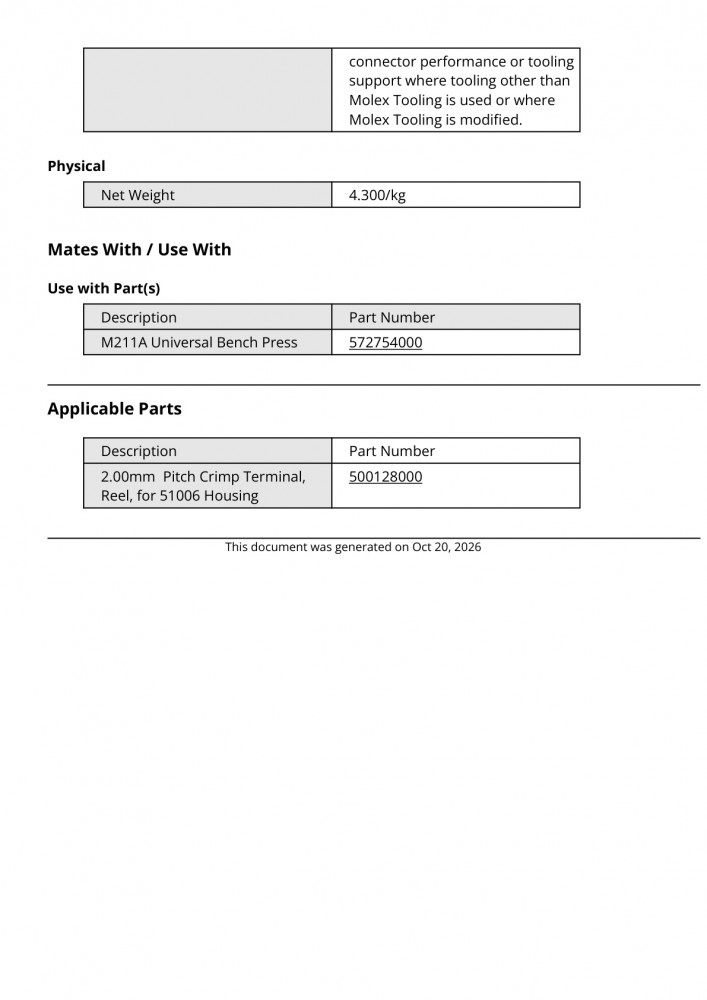 Technical document image 3 for Molex 570453700