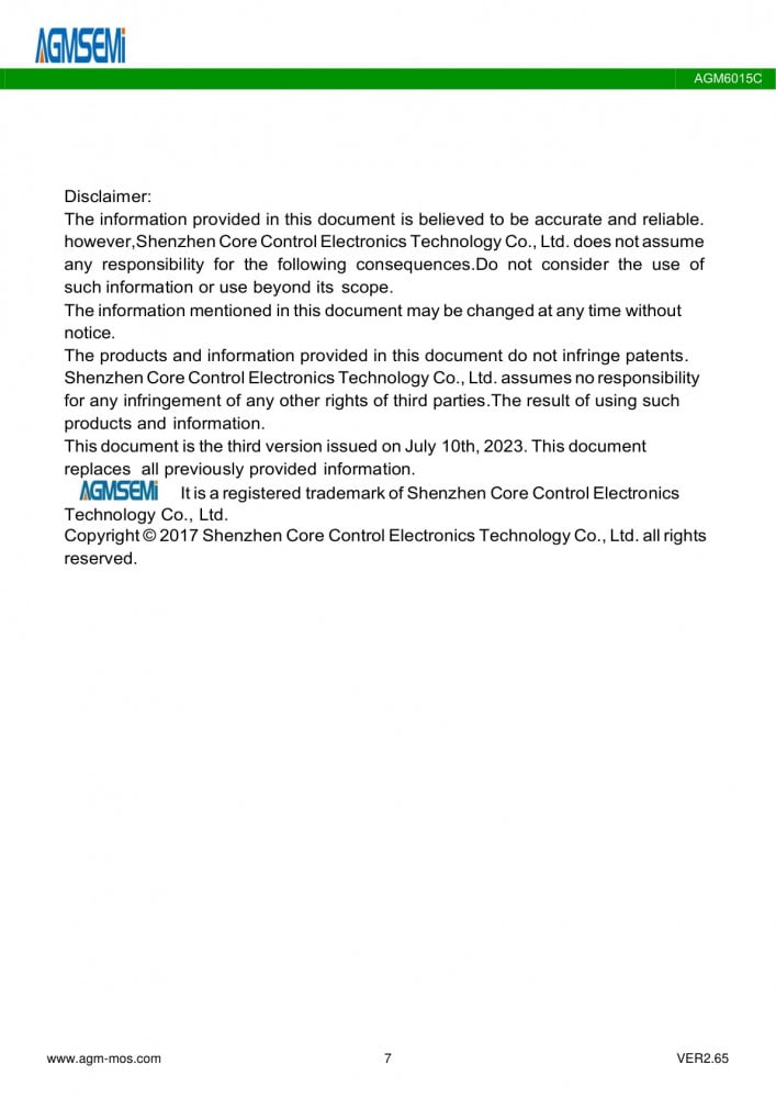 AGM6015C datasheet page 7