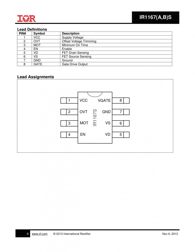 IR1167 datasheet page 9