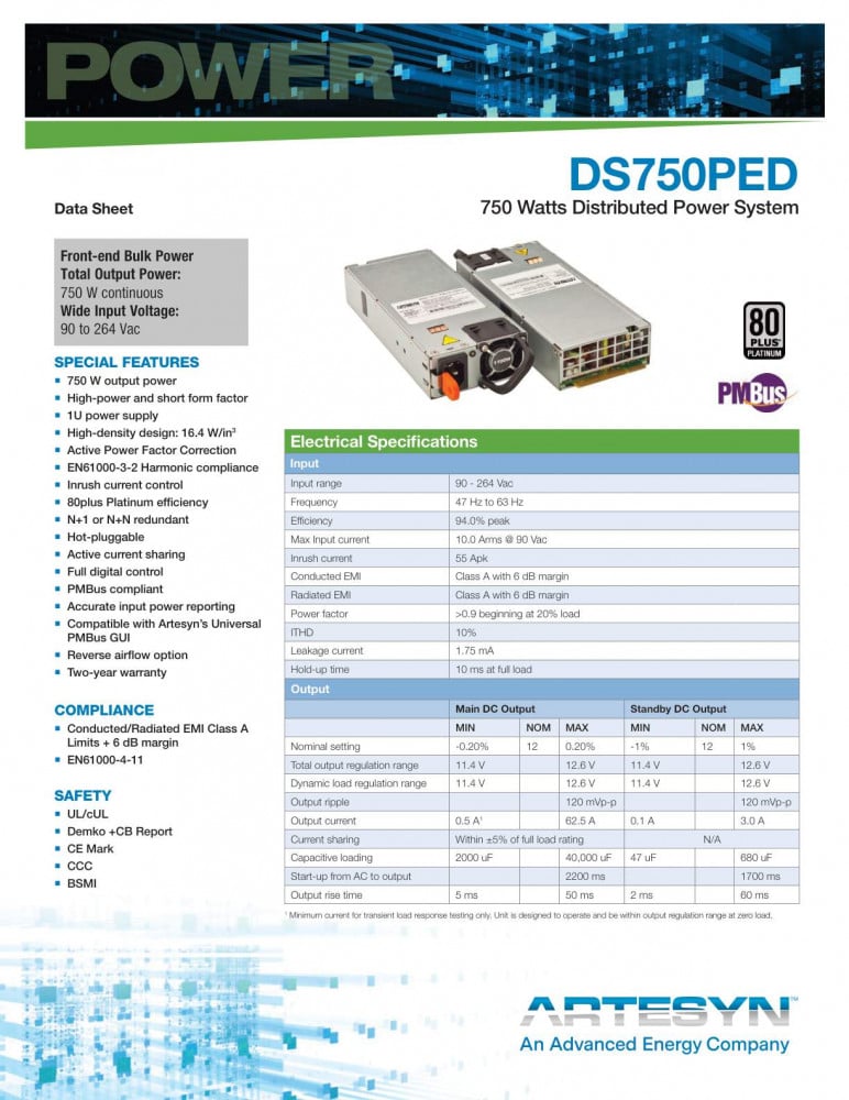 DS750PED datasheet page 1