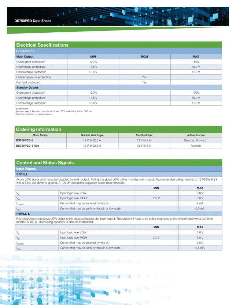DS750PED datasheet page 2
