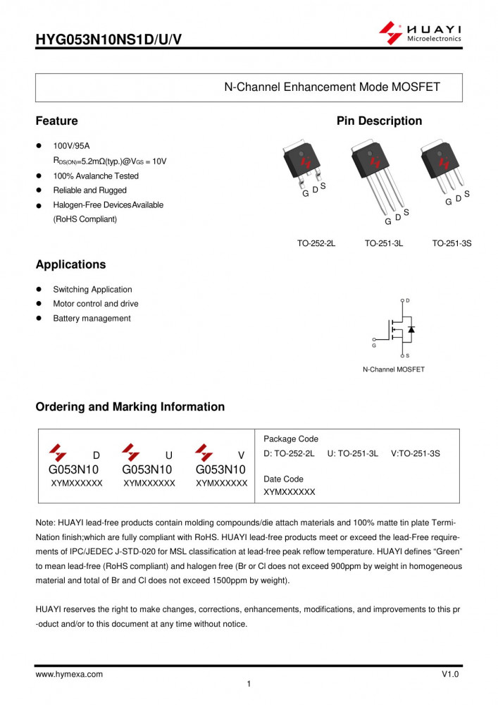 HYG053N10NS1D datasheet page 1