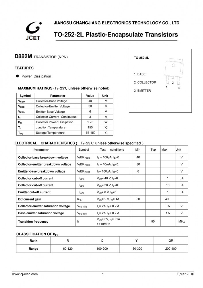 D882M datasheet page 1