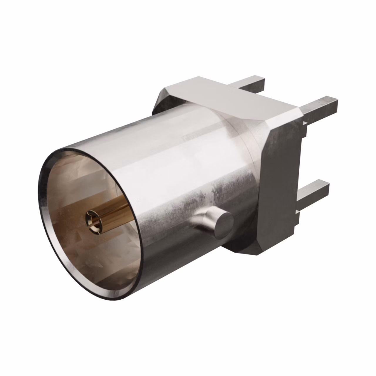 Mini-BNC Jack, Straight, PCB Receptacle, Brass Body, Nickel (Ni) Plated, 75 Ohms for sale