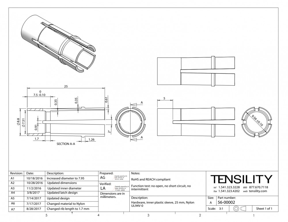 Tensility International 56-00002 product drawing