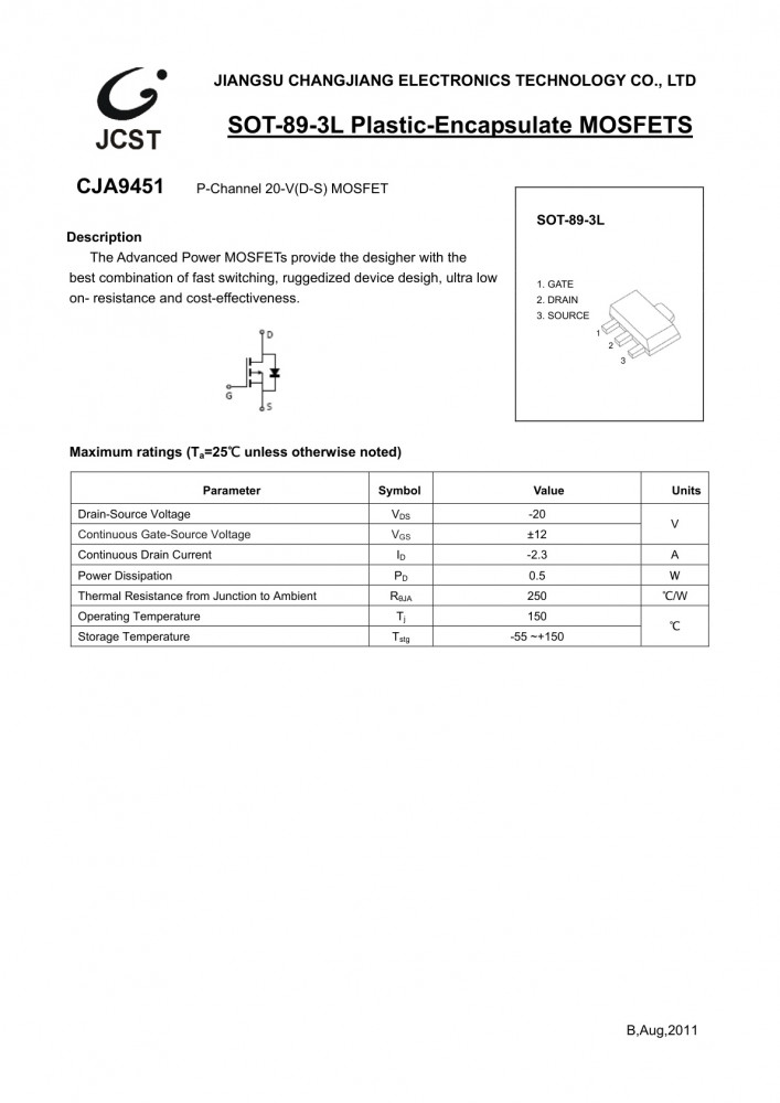 CJA9451 datasheet page 1