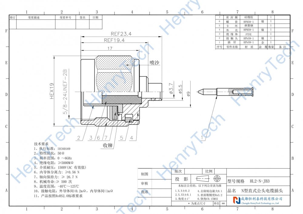 HenryTech HL2-N-JB3 technical document preview