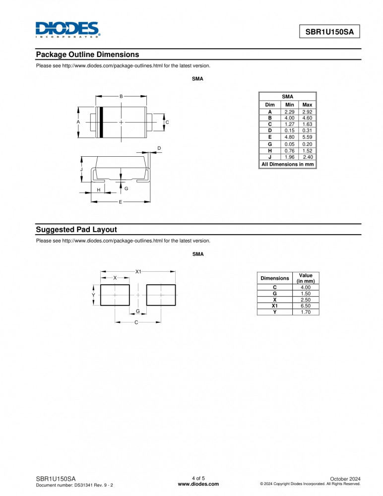 SBR1U150SA-13 datasheet page 4
