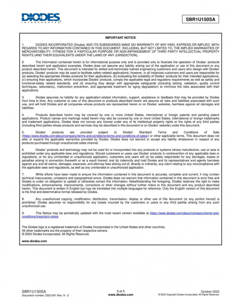 SBR1U150SA-13 datasheet page 5