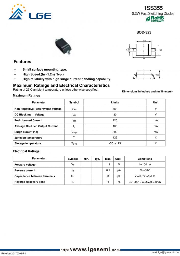 1SS355 datasheet page 1