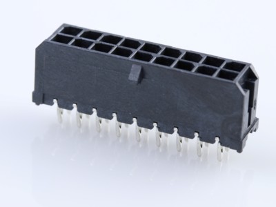 Micro-Fit CPI Header, Dual Row, Vertical, Compliant Pin Interface, 8 Circuits, LCP, Glass-Filled, UL 94V-0, 0.76µm Gold (Au) Selective Contact Plating, Tin (Sn) Plated Tails, Glow-Wire Capable