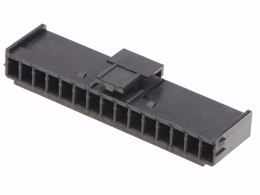 Mini-Lock Receptacle Housing, 2.50mm Pitch, Single Row, Positive Lock, 15 Circuits, Black, PFAS-Free
