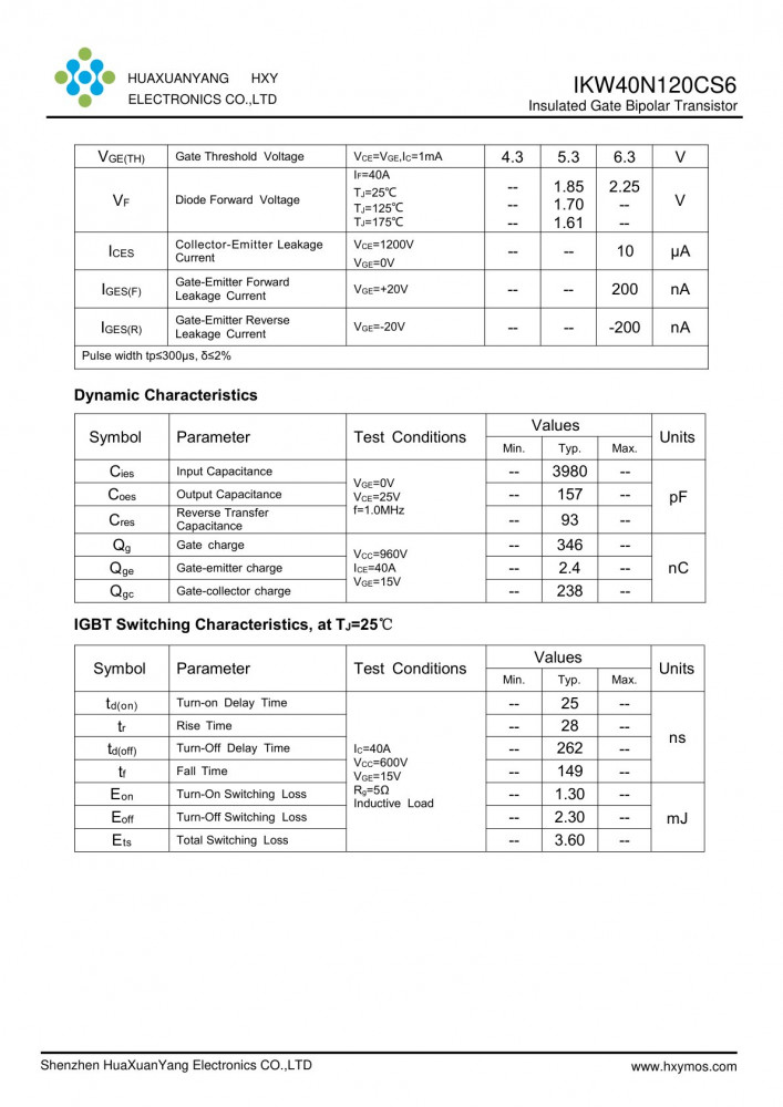 IKW40N120CS6-HXY datasheet page 3