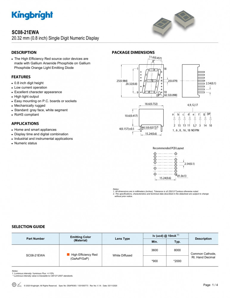 SC08-21EWA datasheet page 1