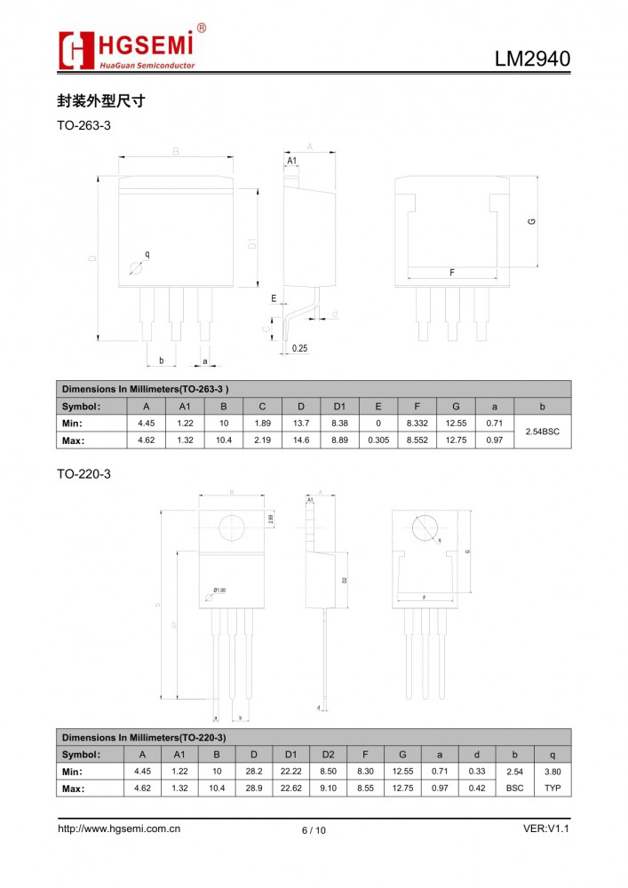 HGSEMI LM2940 datasheet page 6