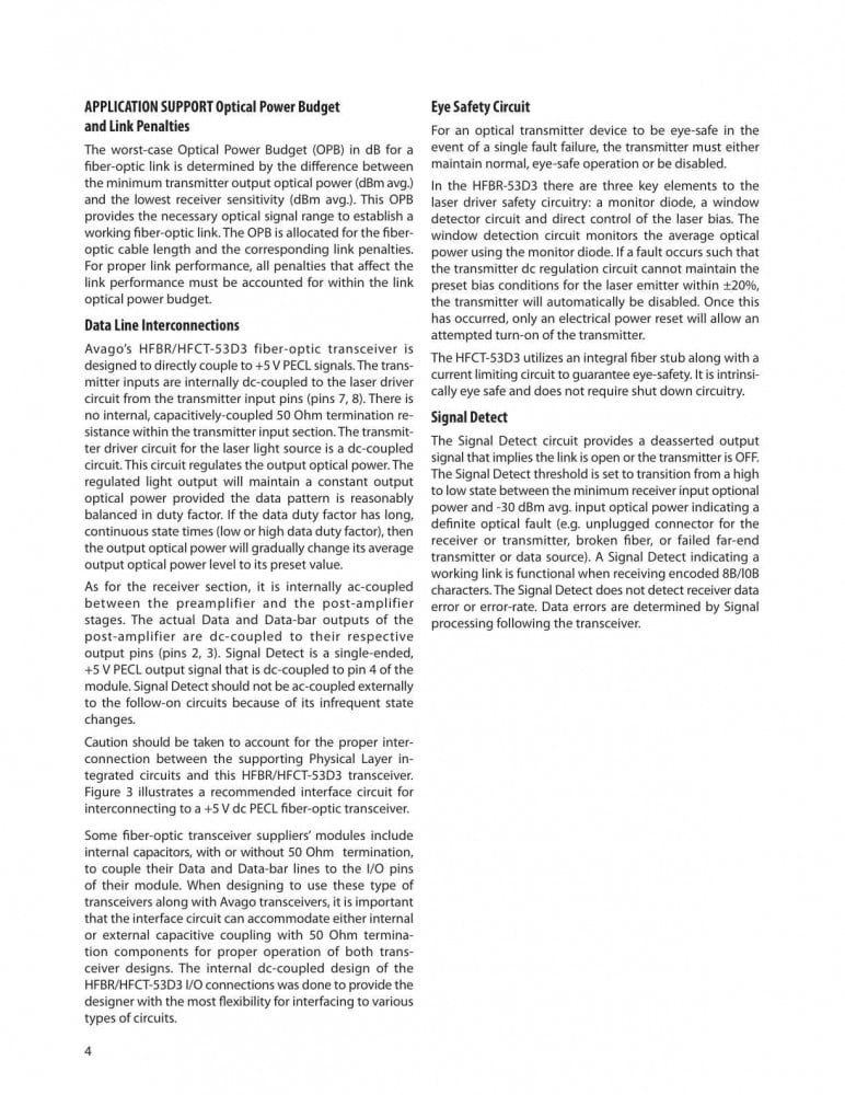 HFBR-53D3FM datasheet page 4