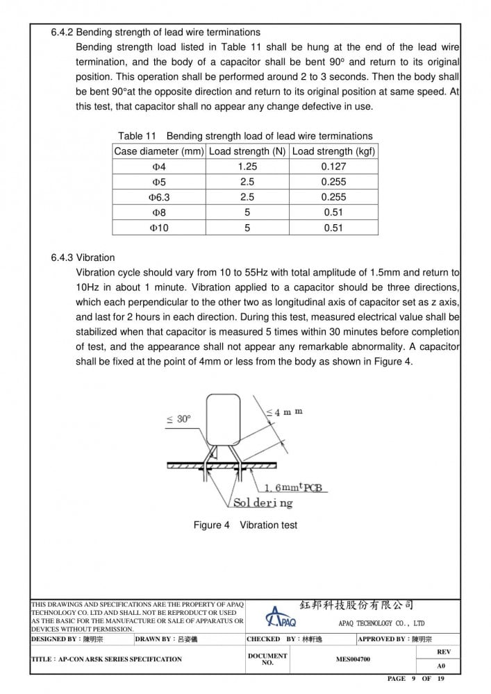 APAQ AR5K specification page 9