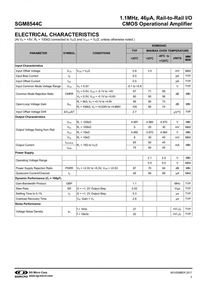 SGM8544C datasheet page 3