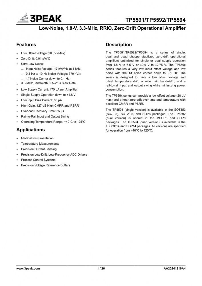 TP5591U-CR datasheet page 1
