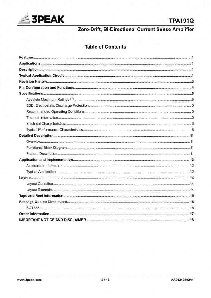 TPA191Q datasheet page 2