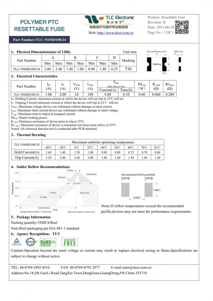 TLC-NSMD100/24 official datasheet preview