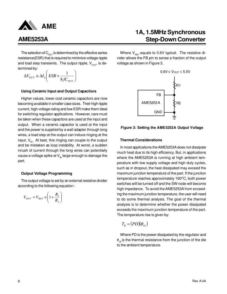 AME5253A-AEVADJ datasheet page 8