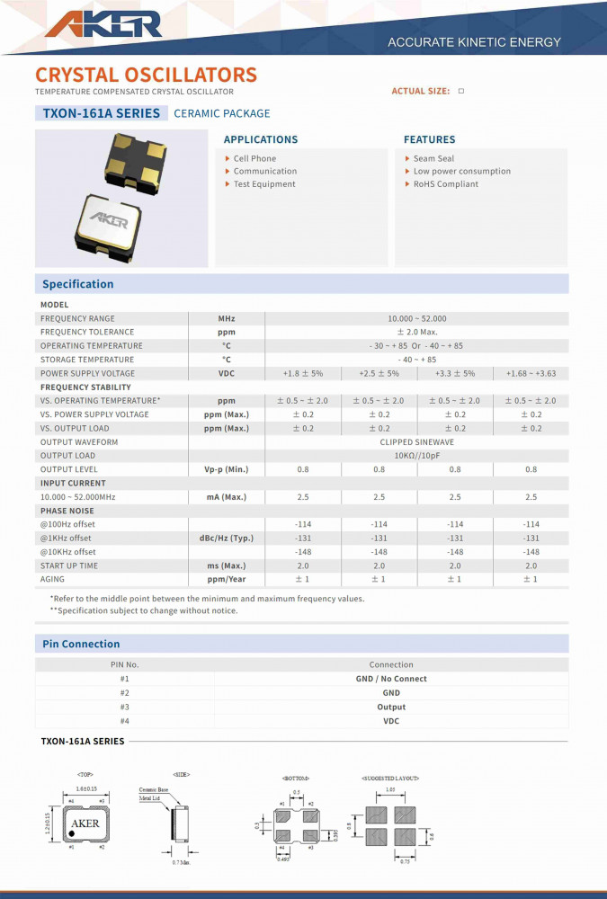 AKER TXON-161A Series technical document image