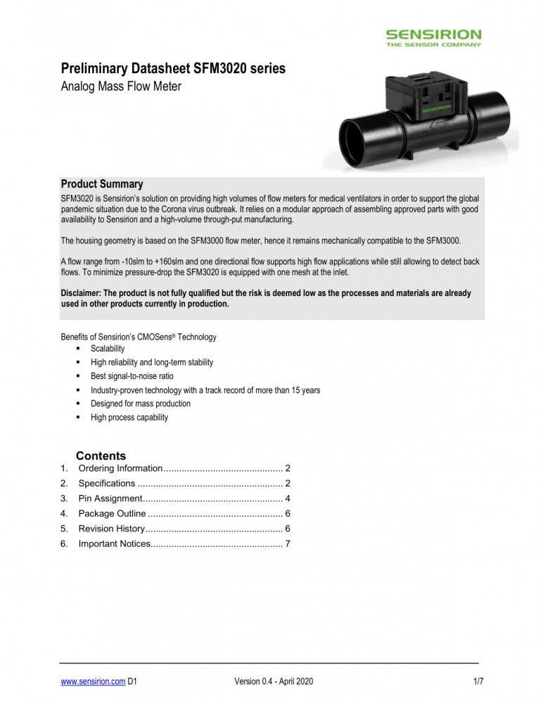 SFM3020 document page 1