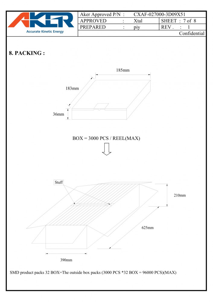 CXAF-027000-3D09X51 soldering reflow profile